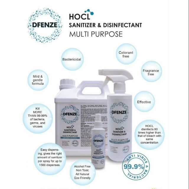Dfenze HOCL Sanitizer & Disinfectant | Shopee Singapore