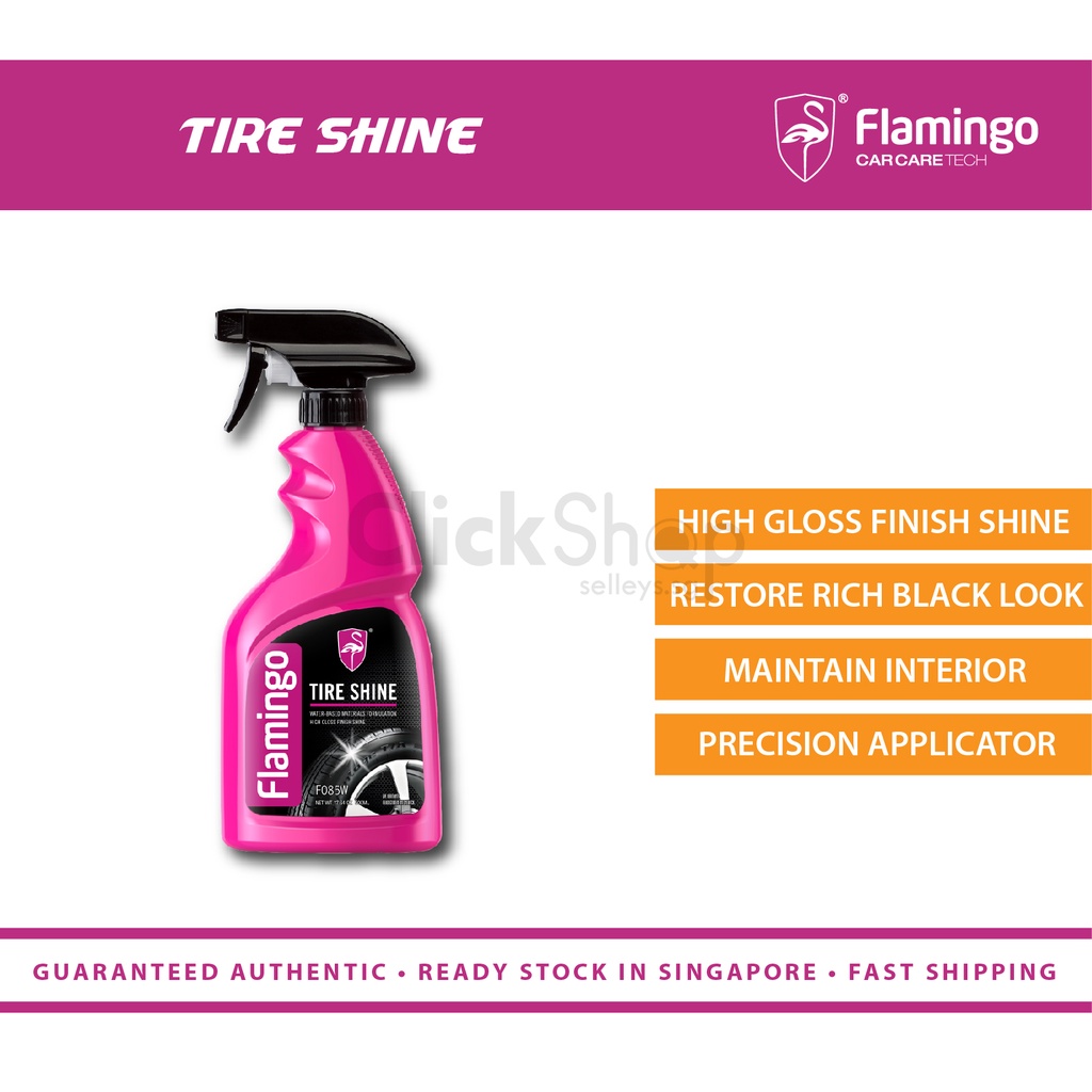 FLAMINGO TIRE SHINE WATER-BASED TYRE SPRAY CLEAN CONDITION PRESERVE ...