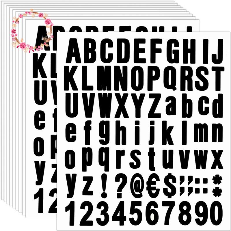 770 Pieces 10 Sheets Self Adhesive Vinyl Letters Numbers Kit, Alphabet ...