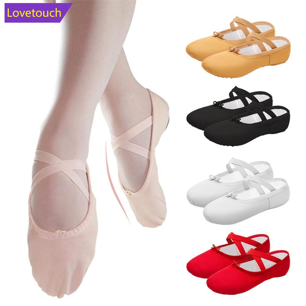 LOVETOUCH 1Pair Girls Ballet Shoes Canvas Soft Sole Ballerina Dance ...