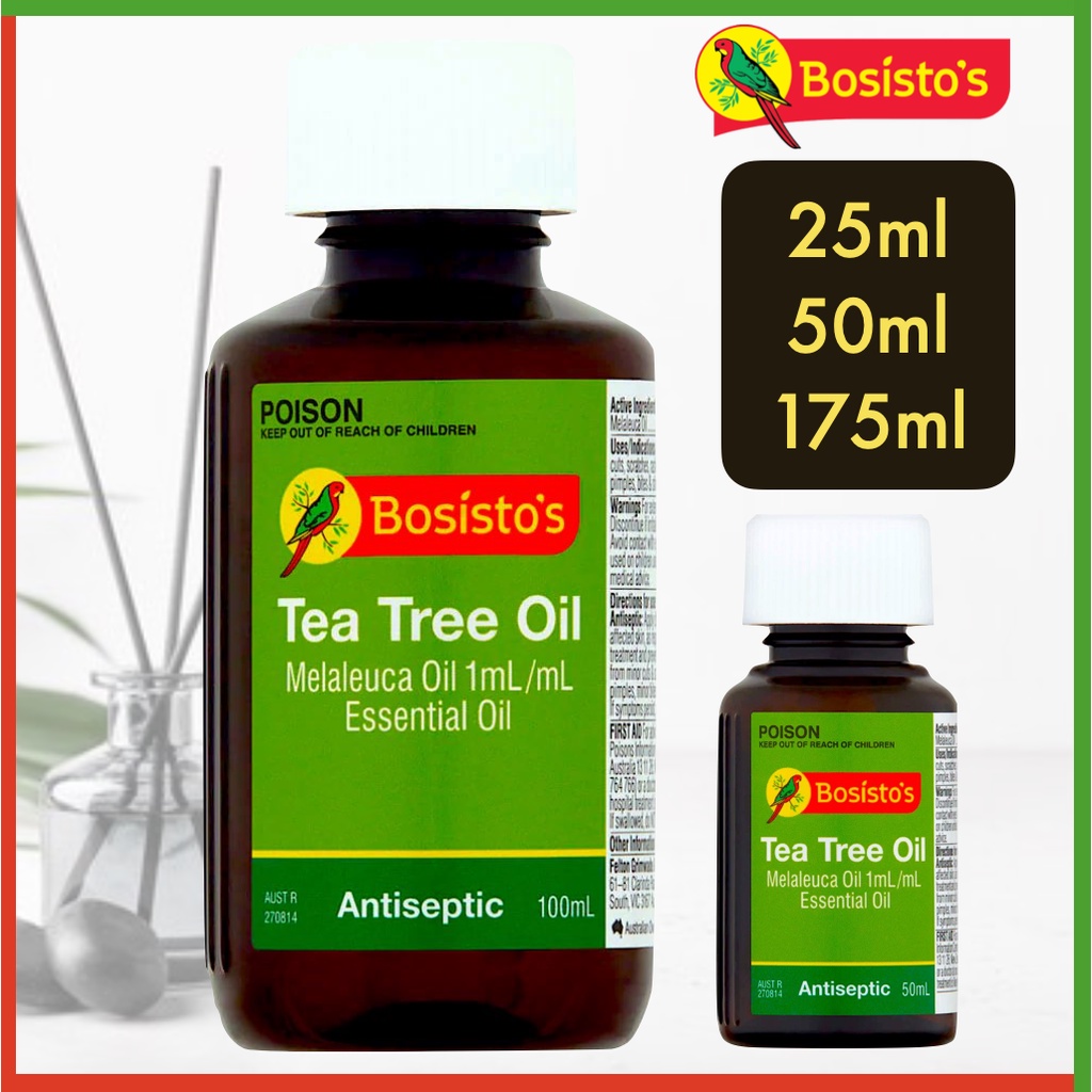 BOSISTOS Tea Tree Essential Oil [All Sizes] Antiseptic | Shopee Singapore