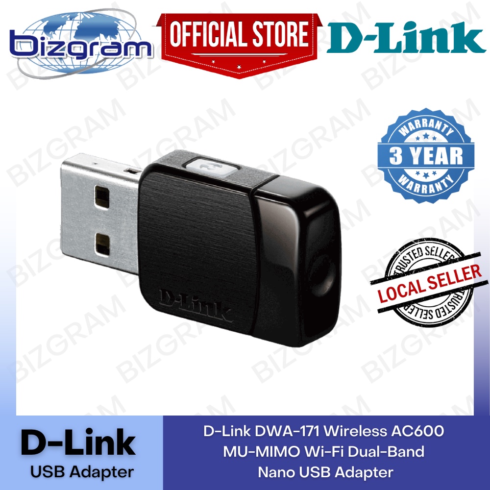 D-Link DWA-171 Wireless AC600 MU-MIMO Wi-Fi Dual-Band Nano USB Adapter ...