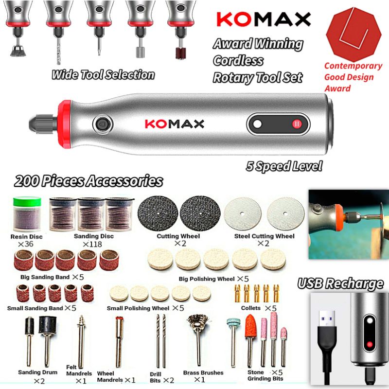 Rotary Tool set Power Tool Dremel Style Electric Drill Cordless Grinder ...