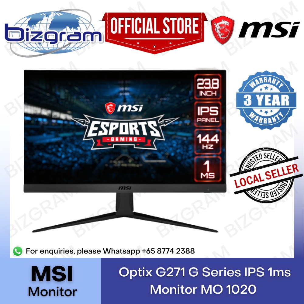 MSI Optix G271 G Series IPS 1ms Monitor MO 1020 (3-Year SG Warranty) | Shopee Singapore