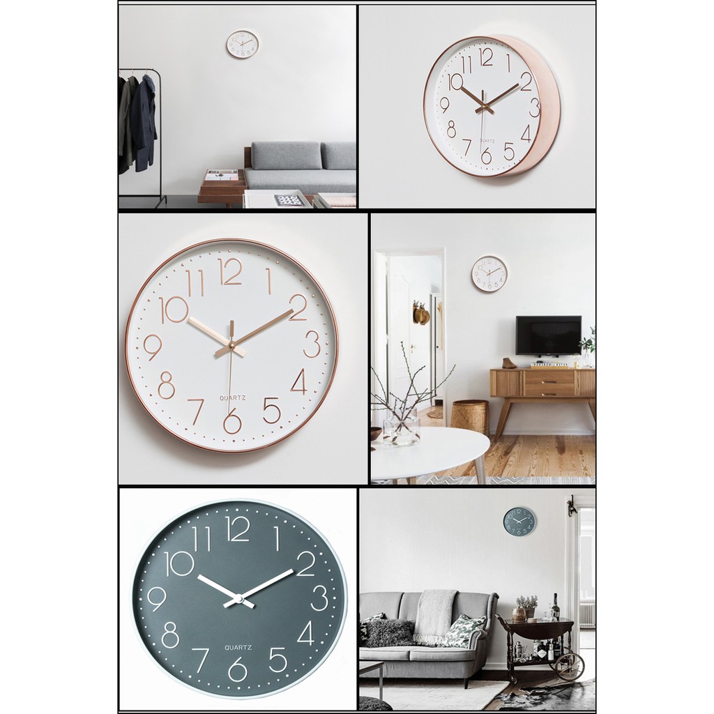 (SG STOCK) Quartz Silent Wall Clock for Living Room Home Office with ...