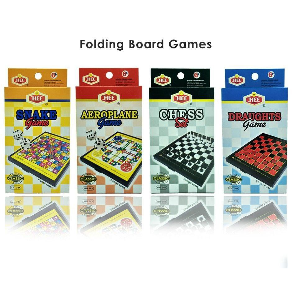 Folding Board Game Chess/Draught/Snake/Aeroplane | Shopee Singapore