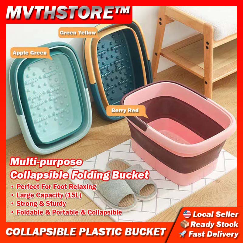 Collapsible Foldable Plastic Bucket Basin For Foot Massage Relaxing ...