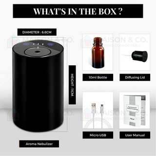 [𝐖𝐀𝐓𝐄𝐑𝐋𝐄𝐒𝐒 𝐍𝐄𝐁𝐔𝐋𝐈𝐙𝐄𝐑] Fragrance Nebulizer Pure Essential Oil Scent Diffuser Humidifier Home ...