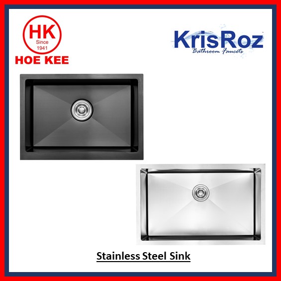 Krisroz KRH-7046-NS/B Undermount PVD Stainless Steel Kitchen Sink (Nano Silver / Black) | Shopee ...