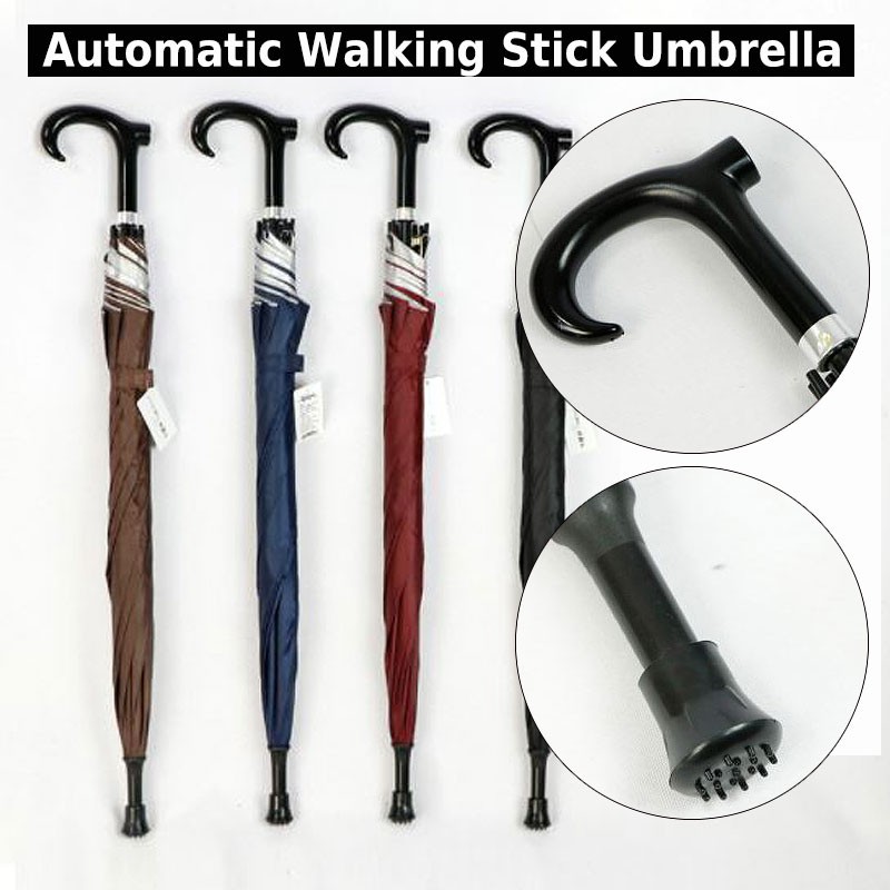 Elitrend Automatic Walking Stick Umbrella Anti-UV Non-Slip Multi ...