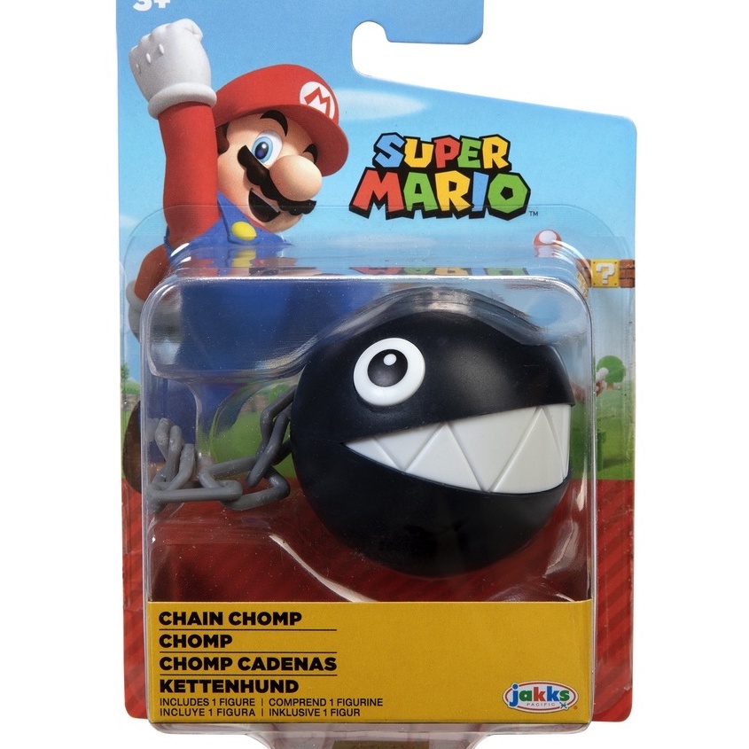 Super Mario 2.5-inch Chain Chomp Articulated and Bendable Action Figure ...