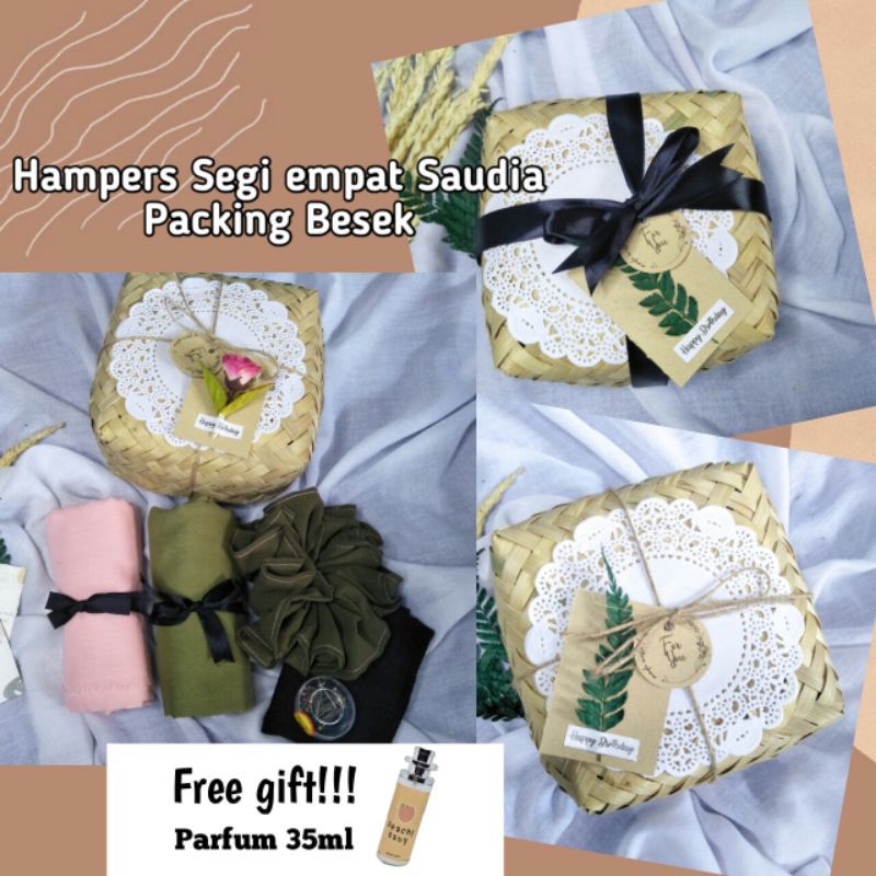 Hijab Hampers Saudia packing Bamboo Besek / Hampers Hijab Saudia Besek ...