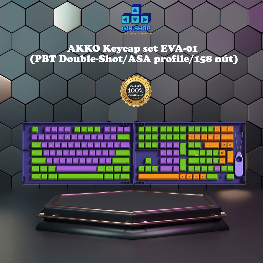 Akko Keycap set EVA-01 keyboard buttons (PBT Double-Shot/ASA profile ...