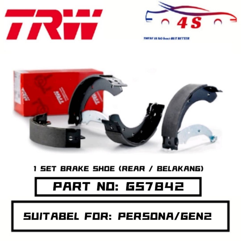 TRW - Proton Gen2 / Persona Rear Brake Shoe ( GS7842 ) | Shopee Singapore
