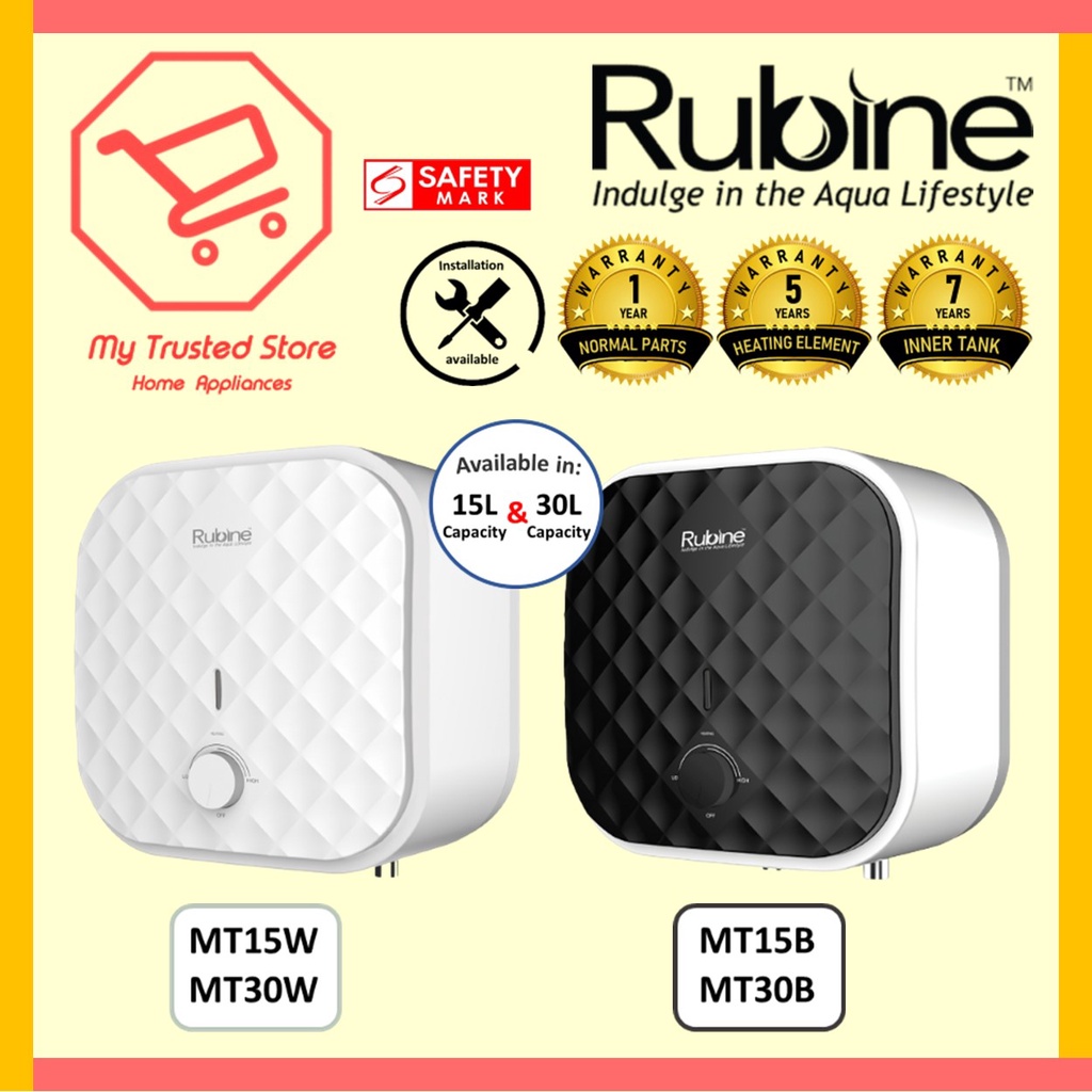 RUBINE MATRIX STORAGE HEATER MT 15 (15L) / MT 30 (30L) WATER CAPACITY ...