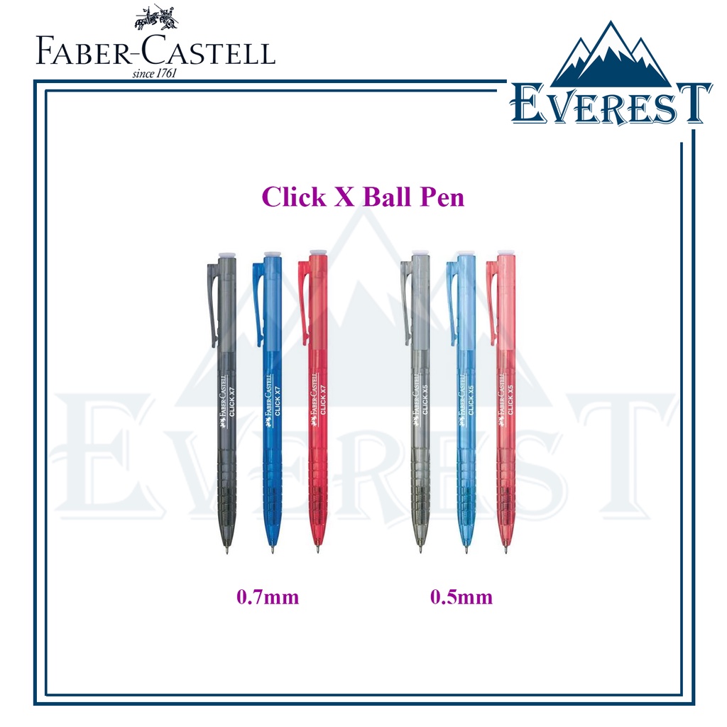 Faber-Castell Click X Ball Pen Click X5 0.5mm 1425/Click X7 0.7mm 1422 ...