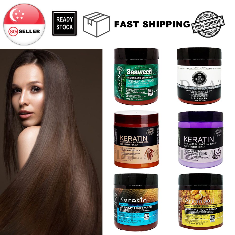 Keratin Moisturizing And Smoothing Creamy Hair Mask Organ Oil Spa Hair Treatment 500ml Shopee