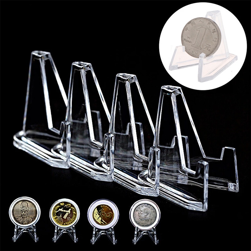 1 Piece Clear Acrylic Small Stands / Triangle Display Easel Holder for ...