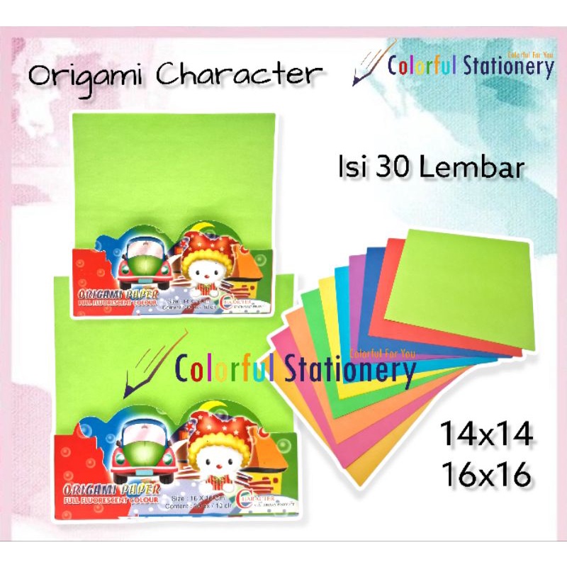 Origami / Character Color Paper 14 X 14 & 16 X 16 & 12 X 12 Cm (30 ...