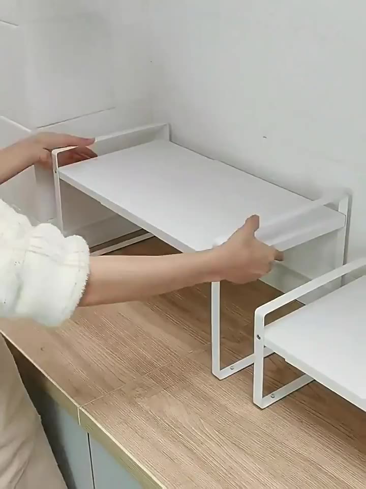 Adjustable Kitchen Cabinet Divider Rack Stand | Organiser Extendable ...