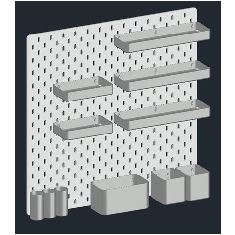 IKEA SKADIS Pegboard Collection Holder, Box & Accessories Volume 1 (3D ...