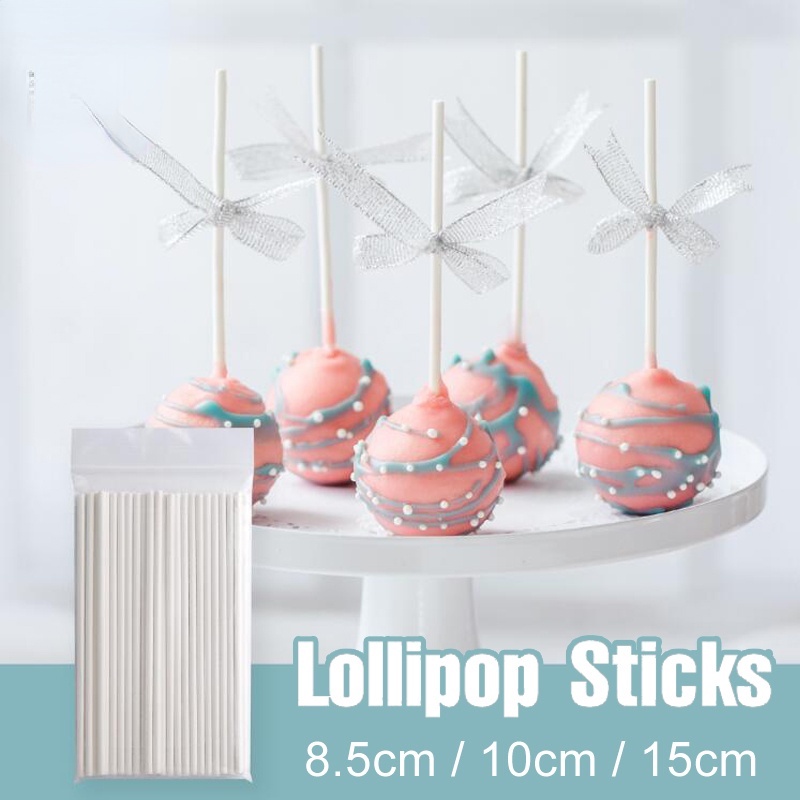 100Pcs Lollipop Stick Food-Grade Paper Pop Sucker Sticks Cake Pop ...