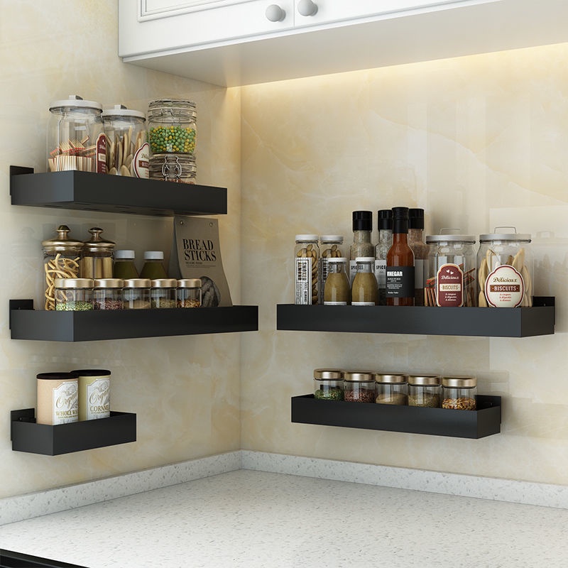 Kitchen Rack Wall-Mounted Punch-Free Wall Seasoning Utensils Household ...