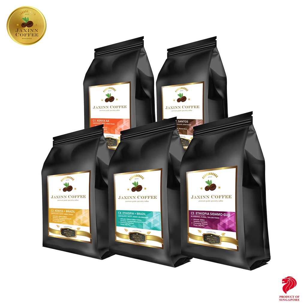 Jaxinn Coffee C1 C2 C3 C4 C5 Specialty Coffee Beans Promo Bundle of 5 X ...