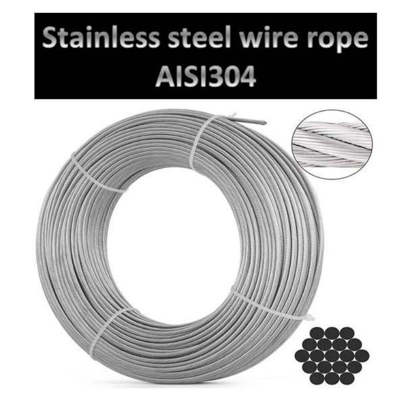 Heavy Duty 1-10mm 1.5 2mm 3mm 4mm 5mm 6mm 304 Stainless Steel Wire Rope Sling Tensile Structure ...