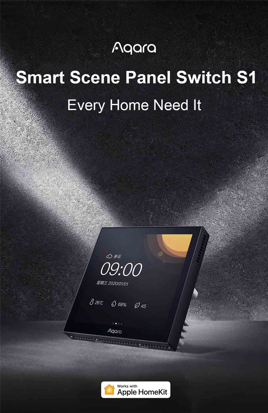 Aqara Smart Scene Panel Switch S1 Zigbee 3.0 3.95 inch Touch Screen APP ...