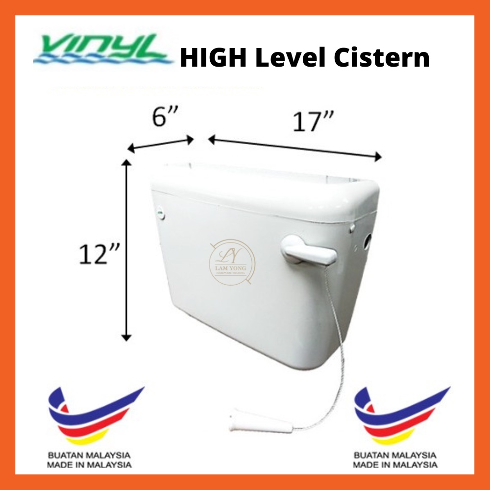 Vinyl HIGH LEVEL Eco Cistern Lift Up Valve 6L Complete Set High Level ...