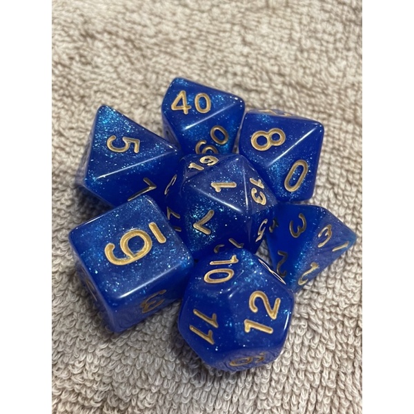 Azurite Dream DnD 7 Polyhedral Dice Set Dungeons and Dragons TTRPG ...