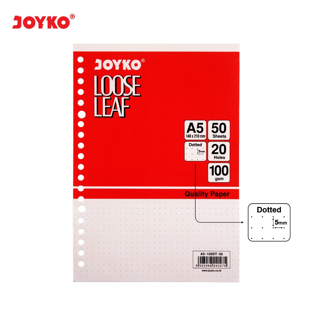 Loose Leaf File Paper JOYKO A5 50 Sheets Binder Paper Refill Line ...