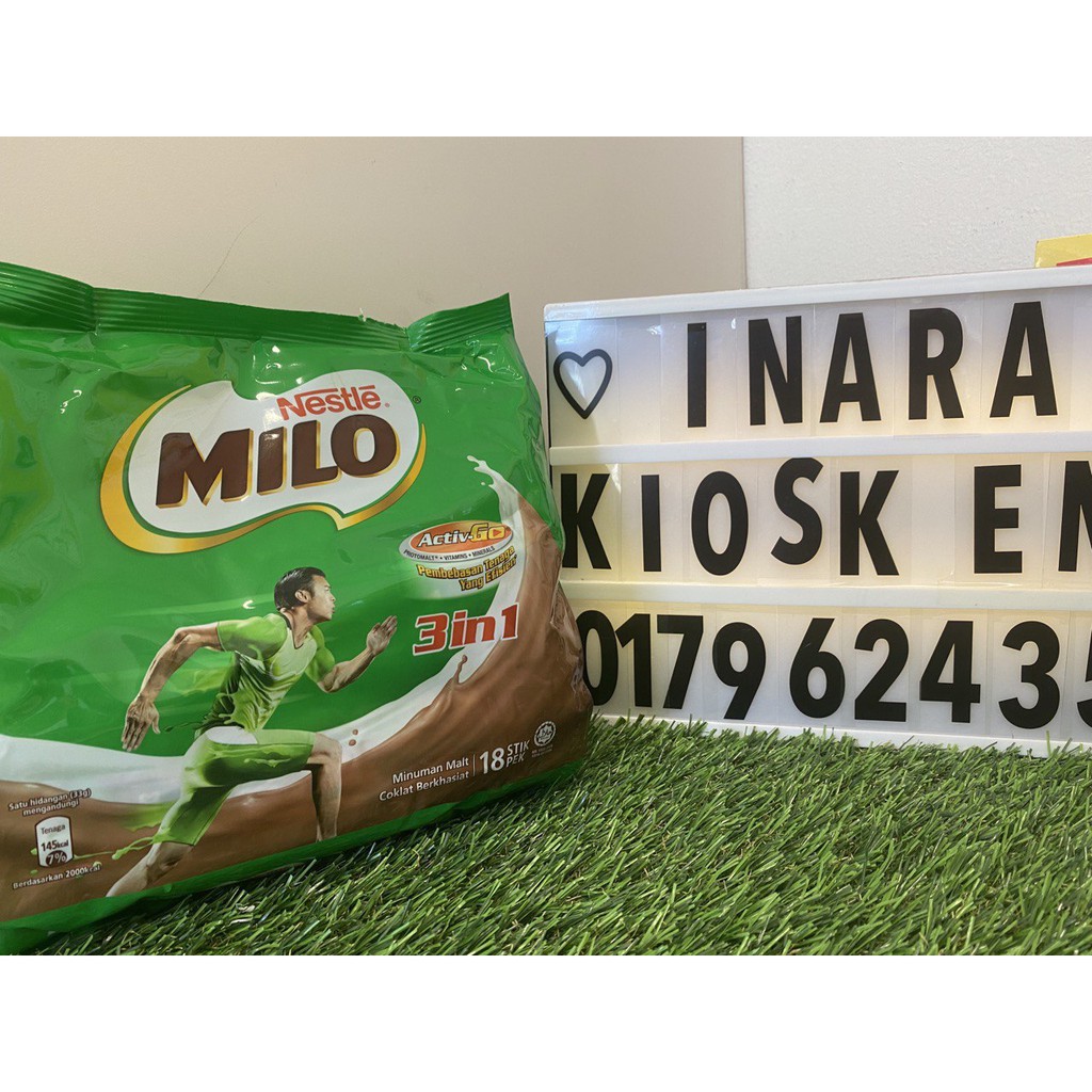 Milo Activ-Go 3 in 1 Chocolate Malt (18 Stick Packs x 33g) | Shopee ...