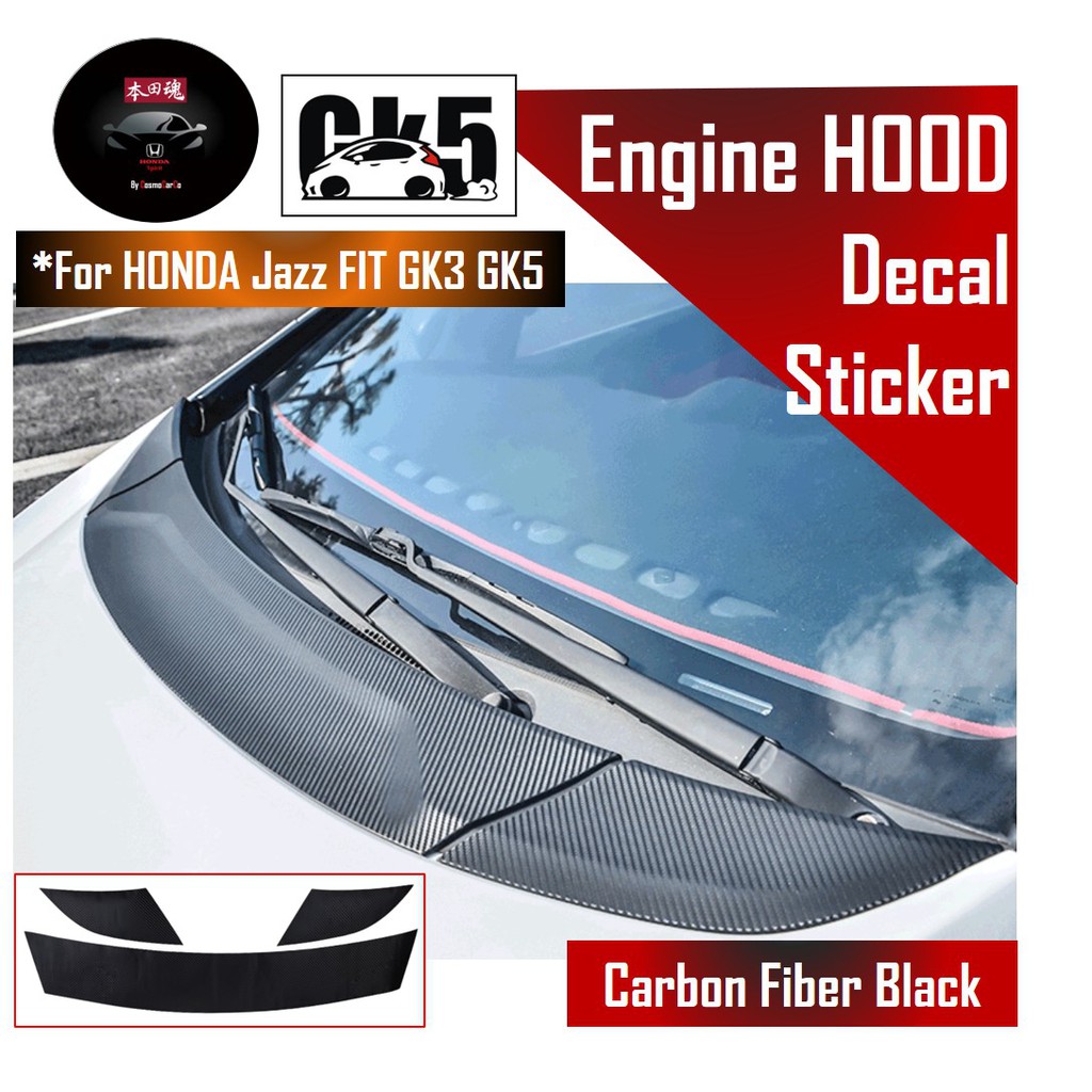 🔥SG SELLER🔥 Honda Jazz/Fit GK GK3 GK5 Car Hood Sticker 3D Carbon Fiber ...