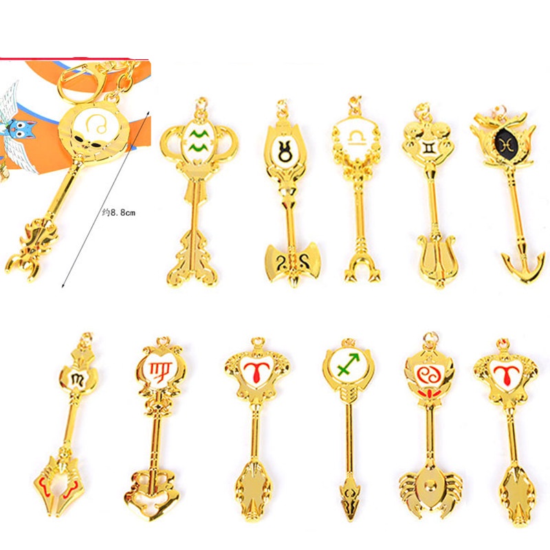 Anime Fairy Tail Keychain Lucy Zodiac Star Spirit Magician Summons Key ...