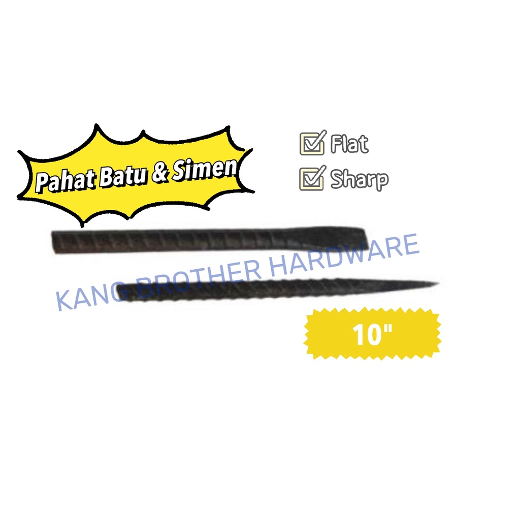 10" Point Concrete Builder Cold Chisel / Pahat Batu & Simen (Sharp ...