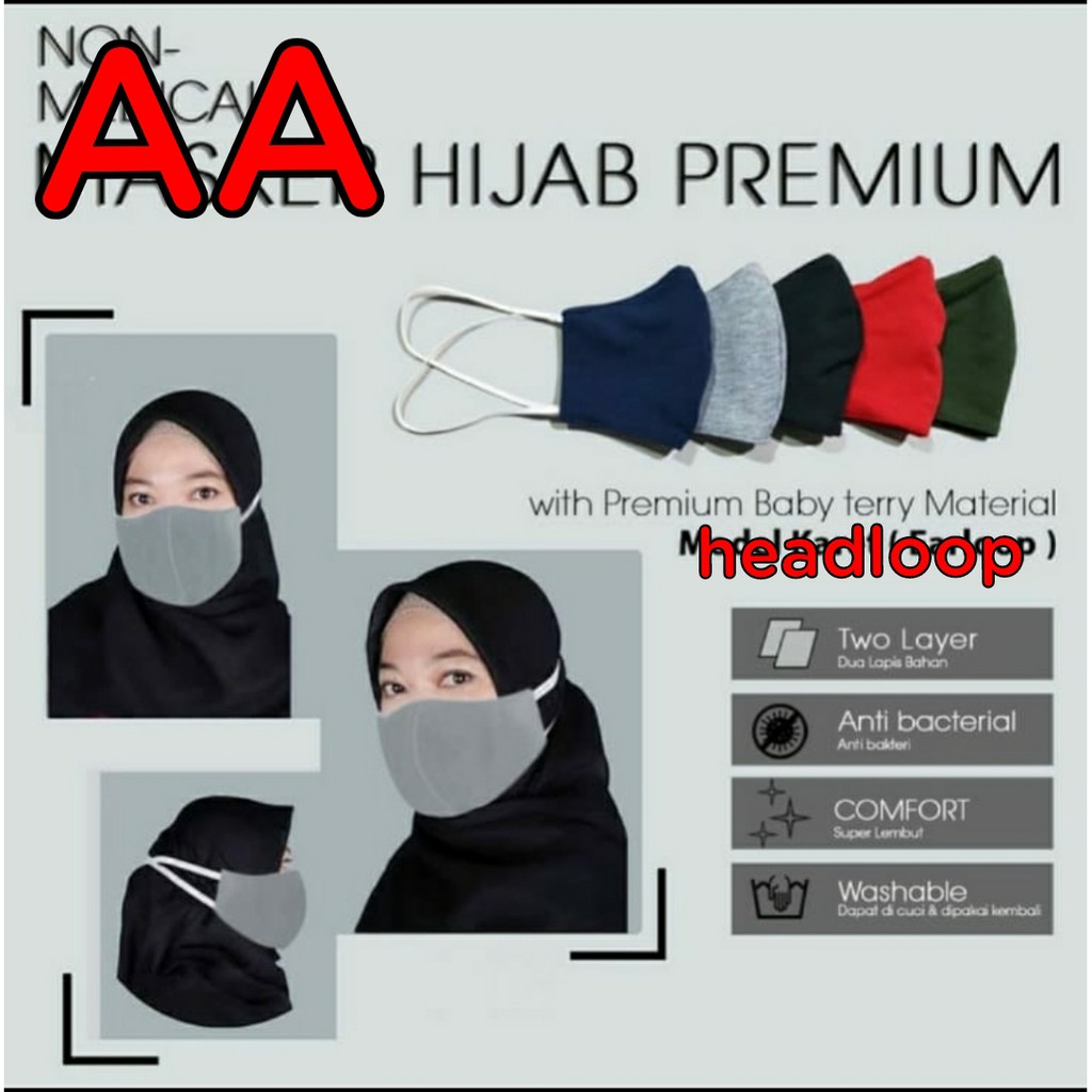 🇸🇬 SG Adults Reusable Face Masks 2 ply (head loop/for HIJAB) READY ...
