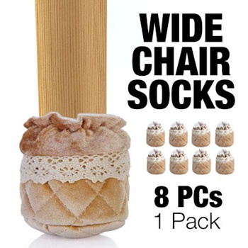 [SG] 8pc Wide Chair Socks. Khaki Or Smoky Grey Solid Color. Table Leg ...