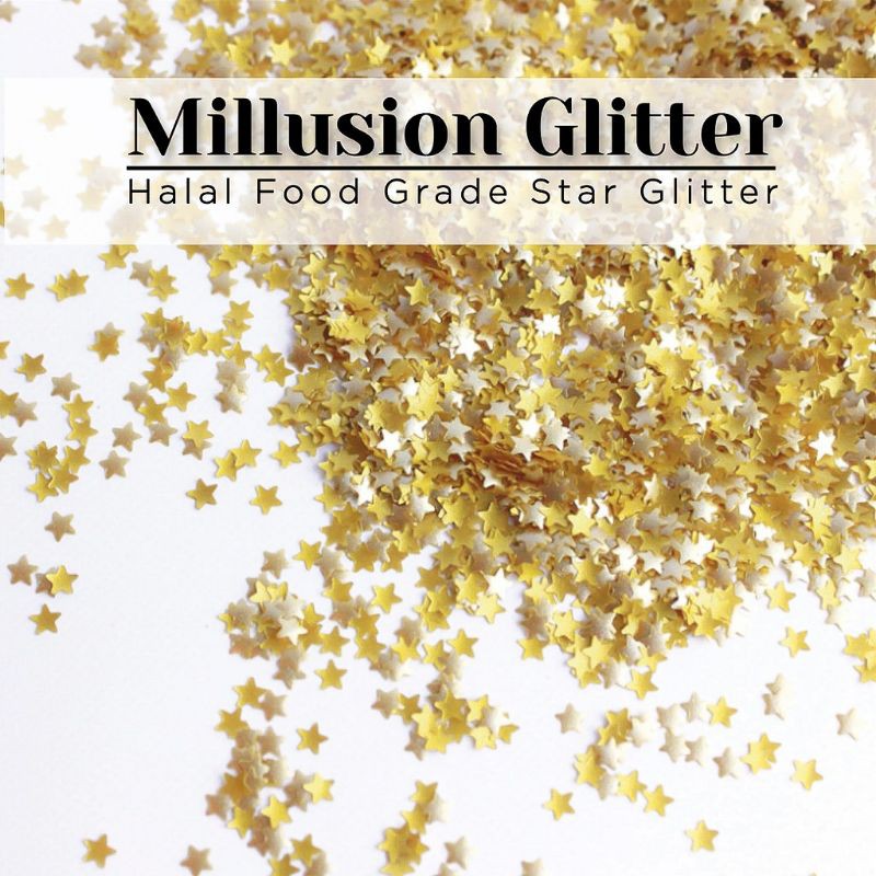 Millusion Edible Gold Glitter Star 2g -Cake Sprinkle / Sugar Ball ...