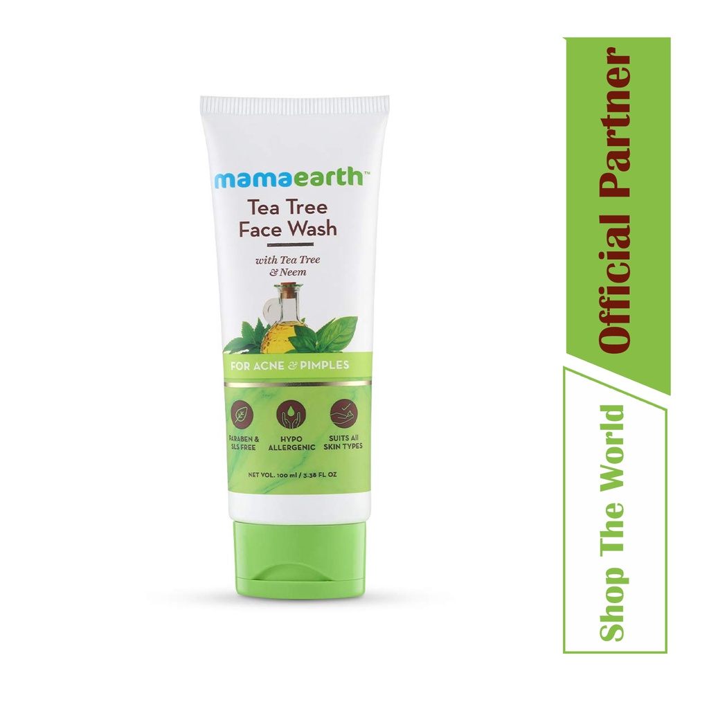 Mamaearth Acne & Pimple Removal Tea Tree & Neem Facewash with Tea Tree ...
