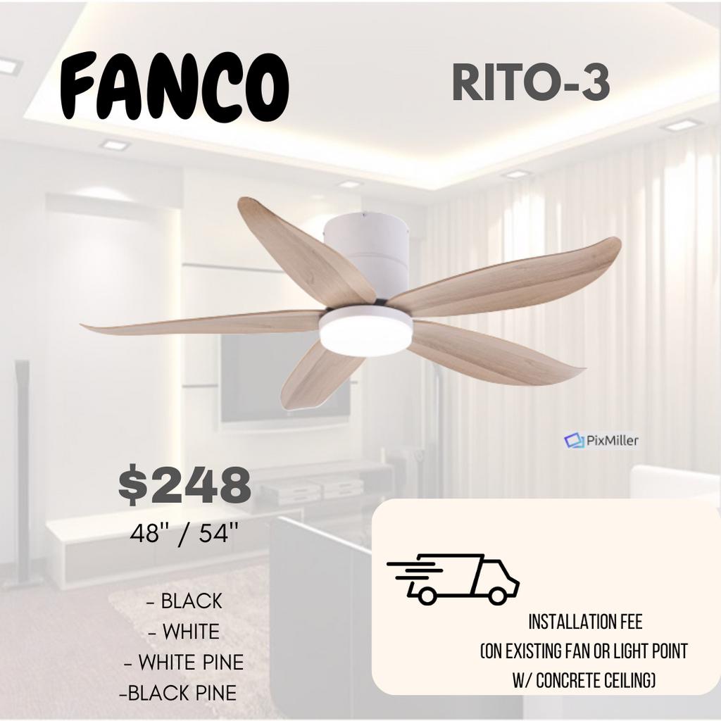 (MEGA installation promo) Fanco rito-5 DC smart ceiling fan 5 blades 6 ...