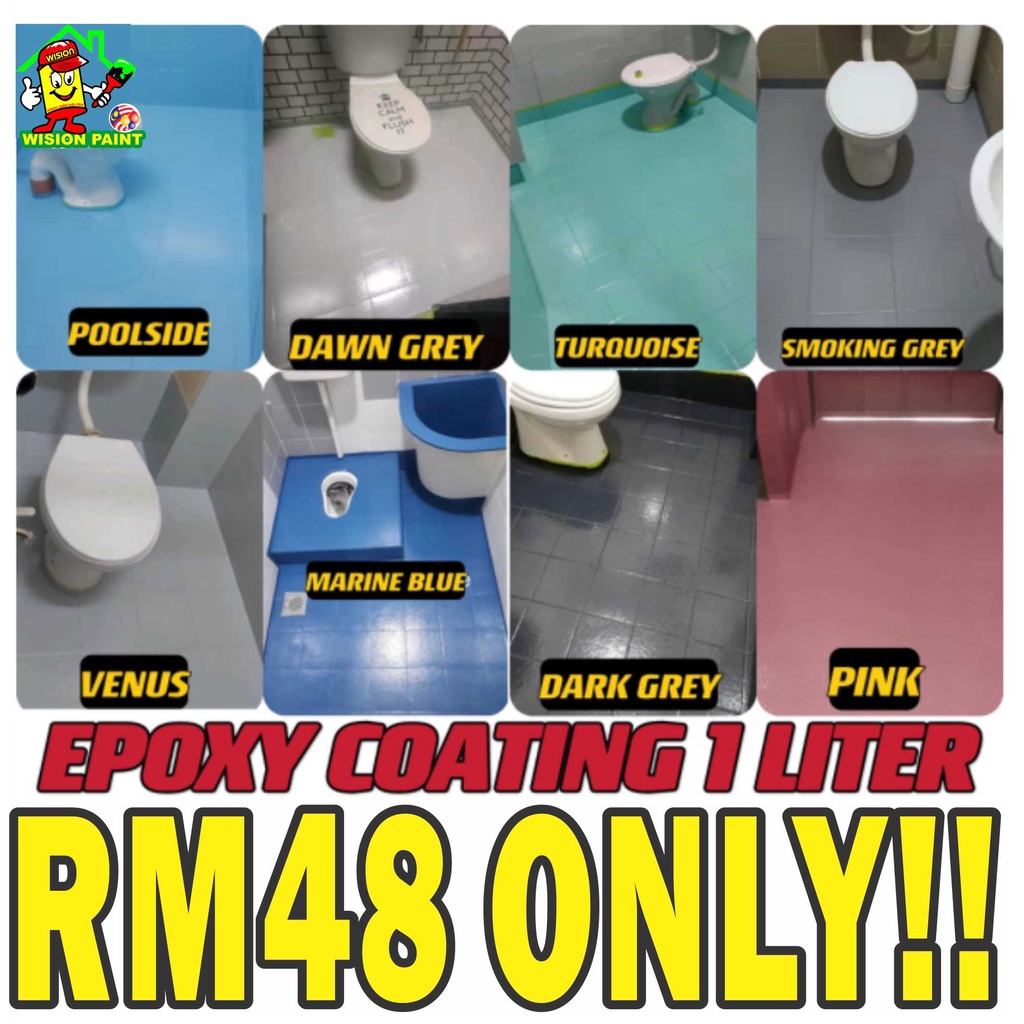 1L ( 1 LITER ) EPOXY FLOOR PAINT / CAT EPOXY LANTAI ( HEAVY DUTY Brand ...