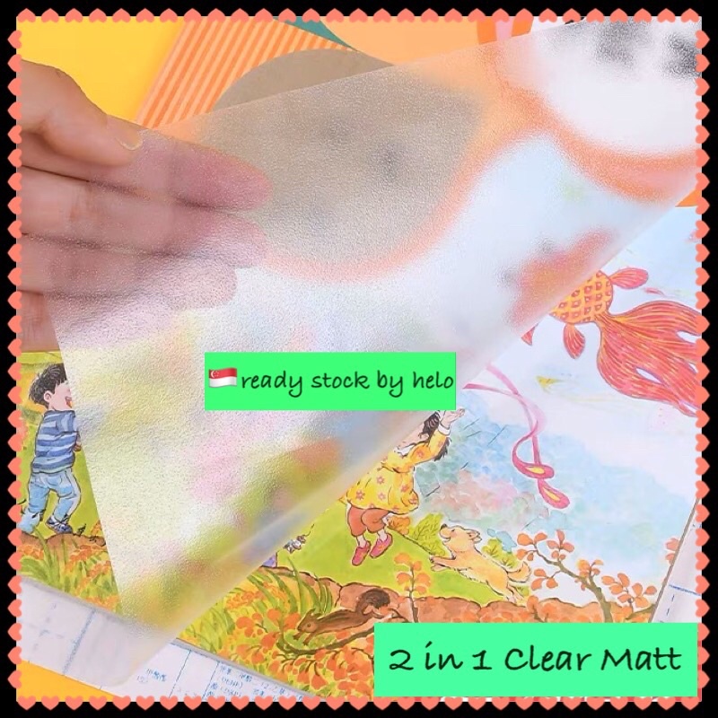 (🇸🇬Restock) self-adhesive book cover wrapper protector film waterproof ...