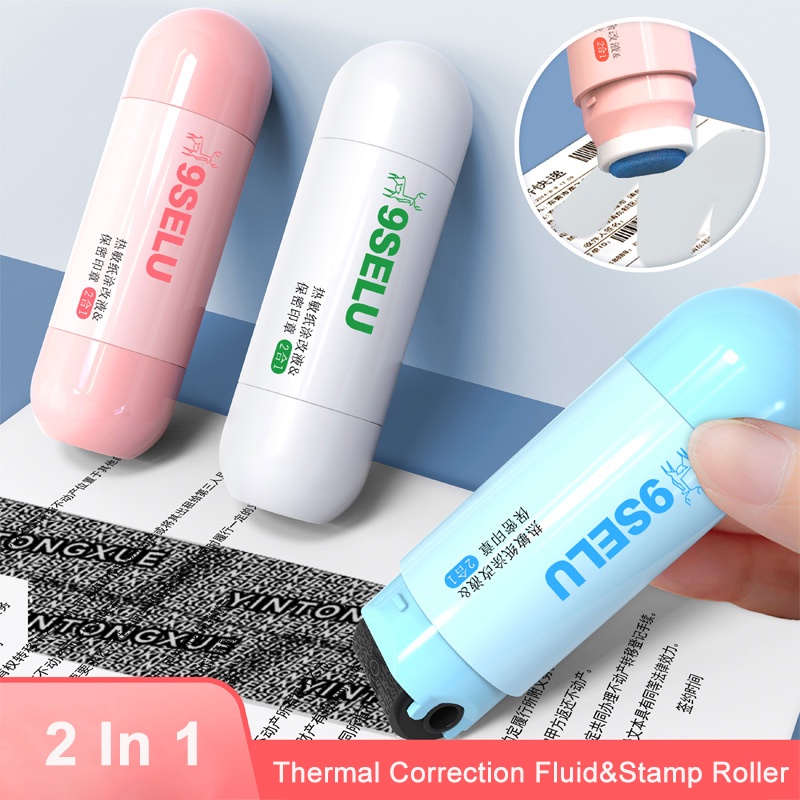 2in1 Thermal Paper Correction Fluid Eraser Privacy Information ...
