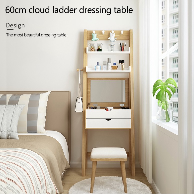 SHEEP Solid Wood Dressing Table with Mirror Bedroom Furniture Makeup ...