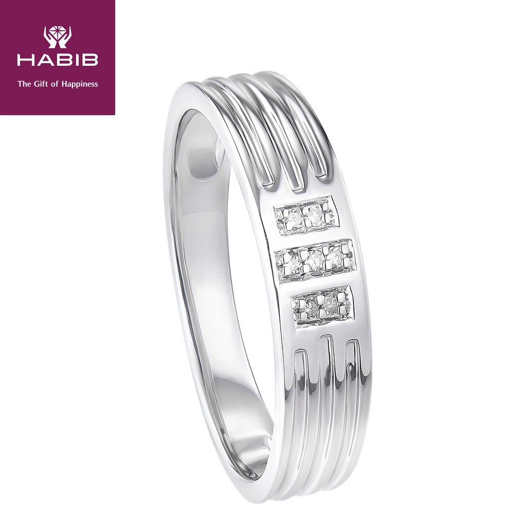 HABIB Diamond Men's Ring in 925 Silver Palladium 259870121(PLD ...