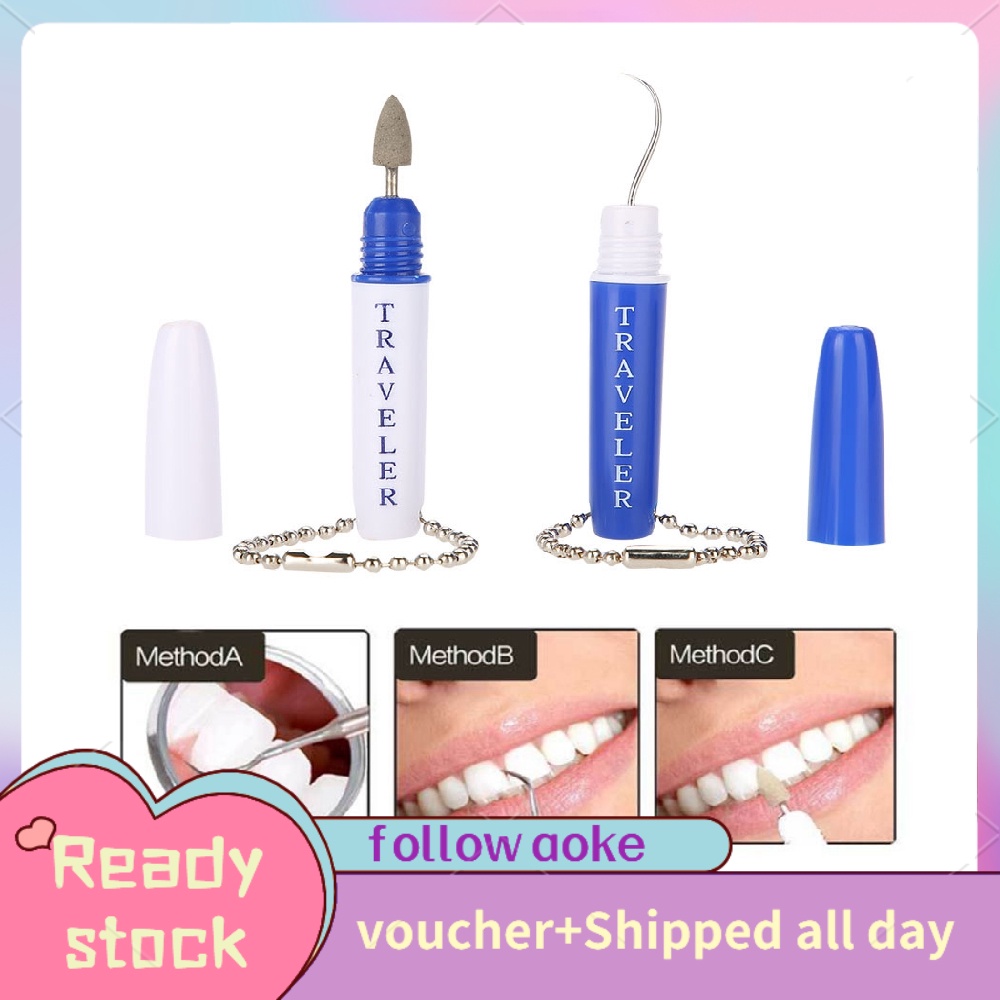 READY STOCK Aoke Oral Hygiene Care Portable Plaque & Tooth Stain Eraser ...