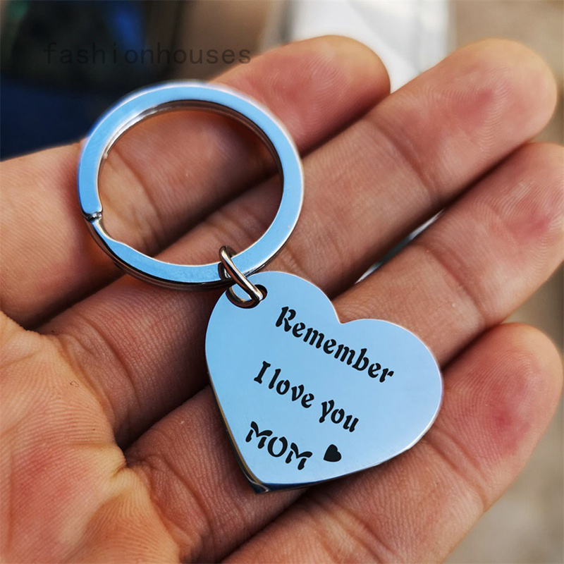 1Pc Stainless Steel Heart Shape Key Chain "Remember I Love You Mom" Key ...