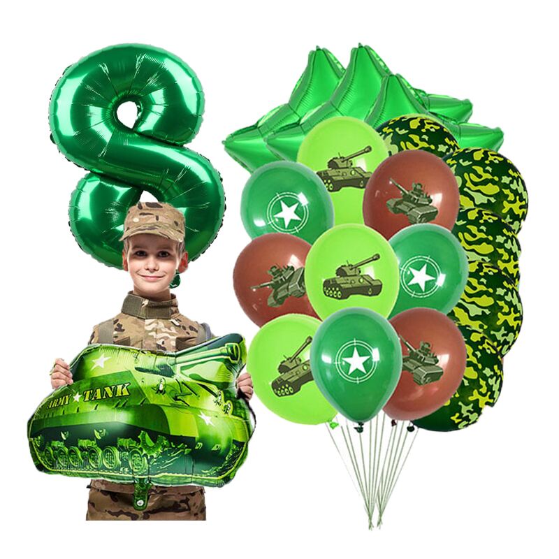30Pcs/Set 1st 3rd 4th 6th 7th Brithday Party Camo Military Balloons ...